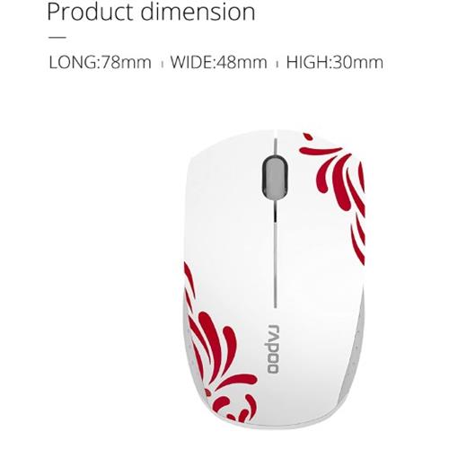 Rapoo 3300P Plus 2.4GHz Wireless Optical Mini Mouse White - eoutlet.co.uk