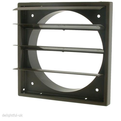 Brown Plastic Wall Grille with Gravity Flaps for 6"/150mm Extractor Fan ...